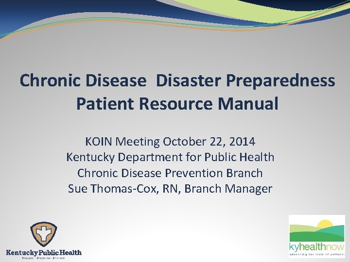 Chronic Disease Disaster Preparedness Patient Resource Manual KOIN
