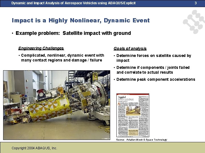 Dynamic and Impact Analysis of Aerospace Vehicles Using