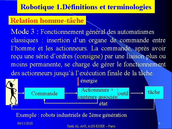 Introduction la robotique Partie 1 Dfinitions et terminologies
