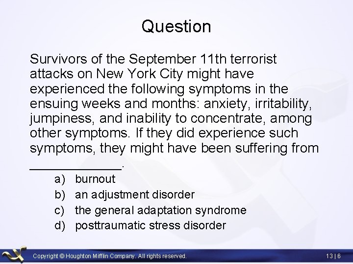Chapter Thirteen Health Stress and Coping Question Imagine