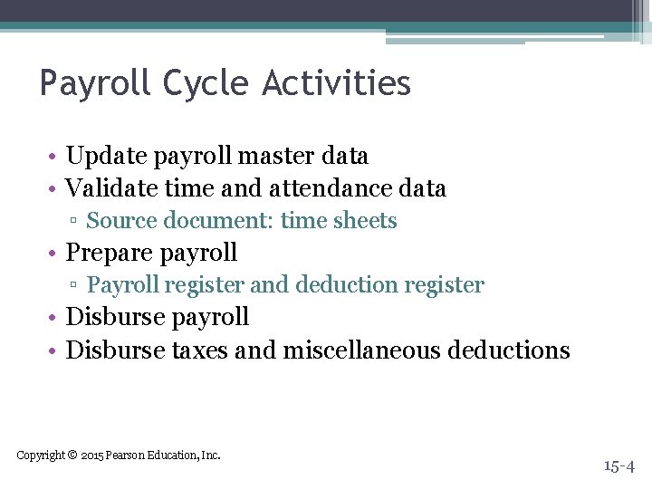 The Human Resources Management and Payroll Cycle Chapter