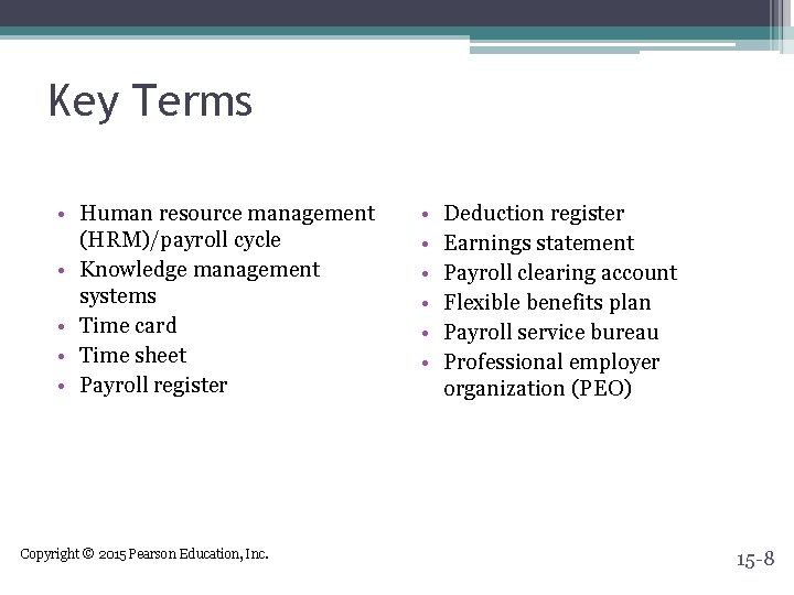 The Human Resources Management and Payroll Cycle Chapter