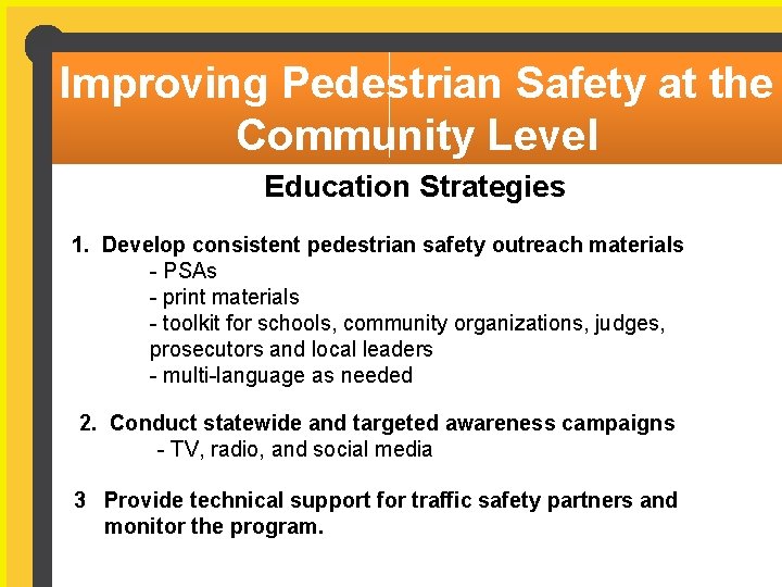 The New York State Pedestrian Safety Action Plan