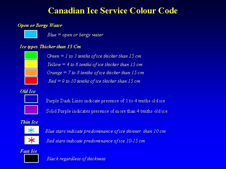 Ice Chart Colour Codes International Ice Chart Working
