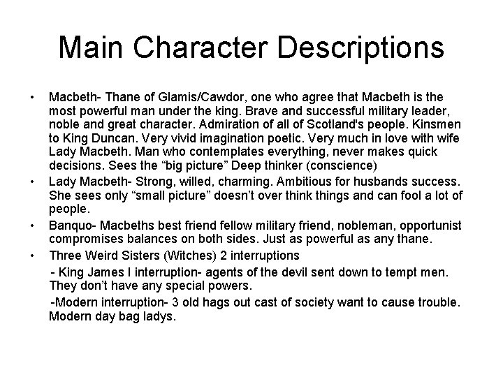 MACBETH BY Steve Donna Stephanie Amanda Michelle Elena