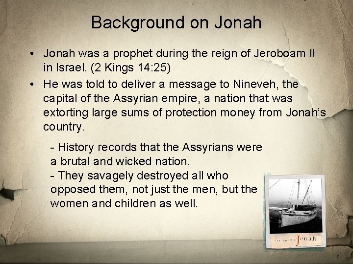 Lessons from Jonah College and Beyond Outline I