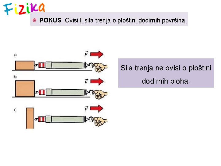 7 SILA TRENJA Trenje je sila koja se
