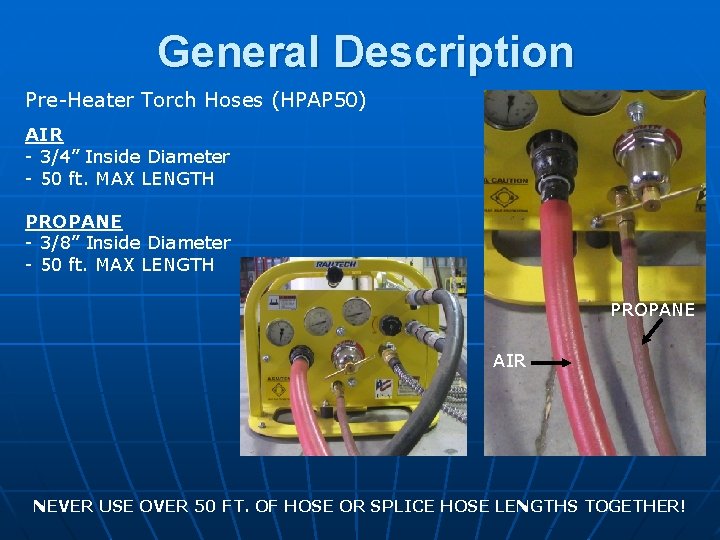 03800 B RAIL PREHEATER General Safety Precautions REMEMBER