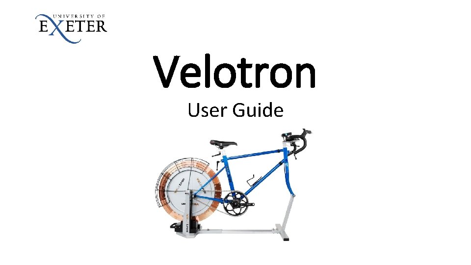 Velotron User Guide Power On Switch on at