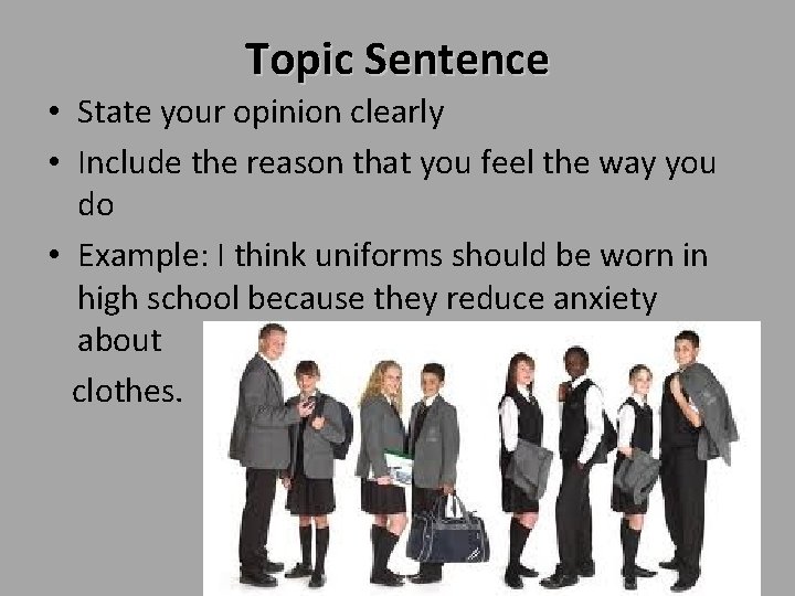Supported Opinion Paragraph Purpose For Writing To State