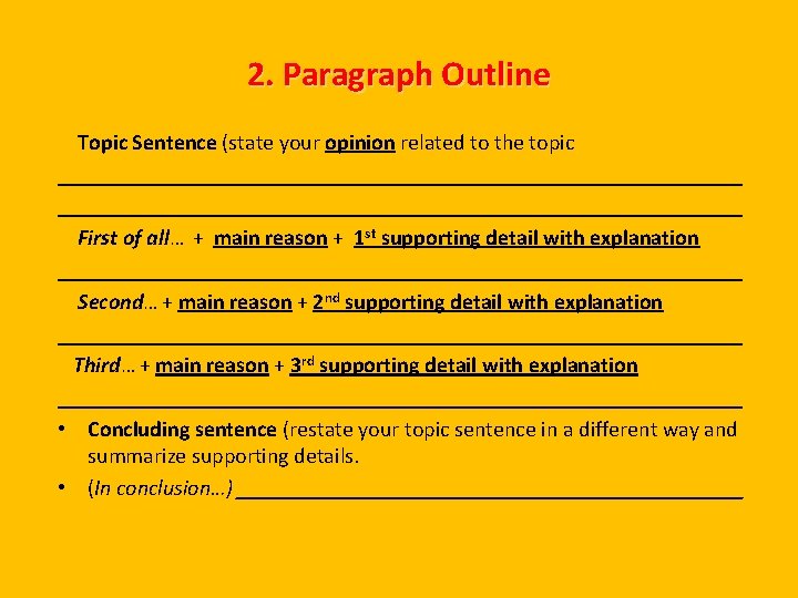 Supported Opinion Paragraph Purpose For Writing To State