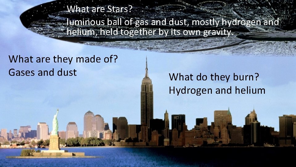 What are Stars luminous ball of gas and