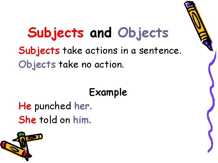 Pronouns Please write underline highlight etc Will be