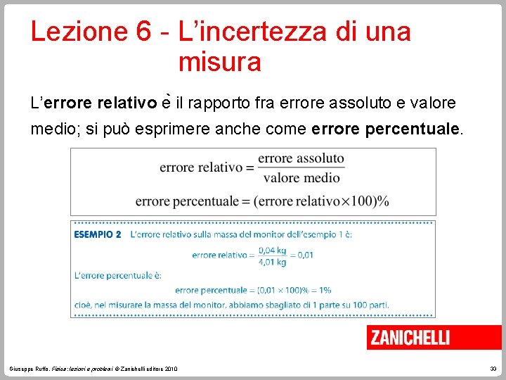 Giuseppe Ruffo Fisica lezioni e problemi Unit A