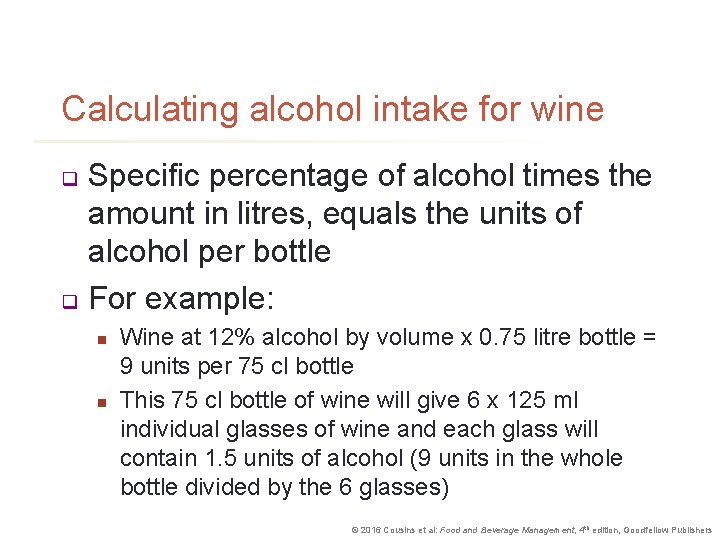 Food and Beverage Management Chapter 6 Beverage Provision
