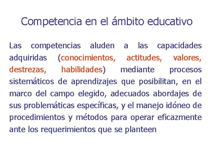 Diseo de Competencias Competencia Profesional 1 La preparacin