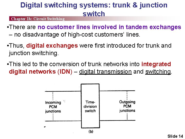 Chapter 1 b Circuit Switching ETM 7012 Transmission