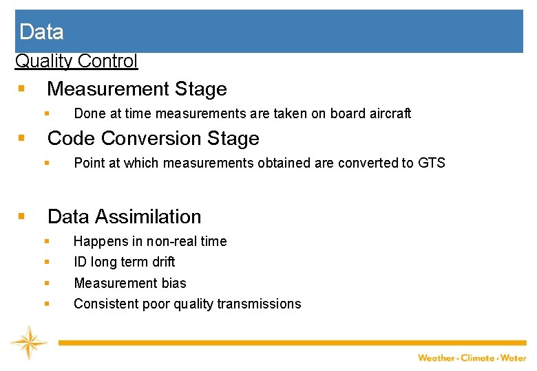 WMO AMDAR The aircraft data source Impact Benefits