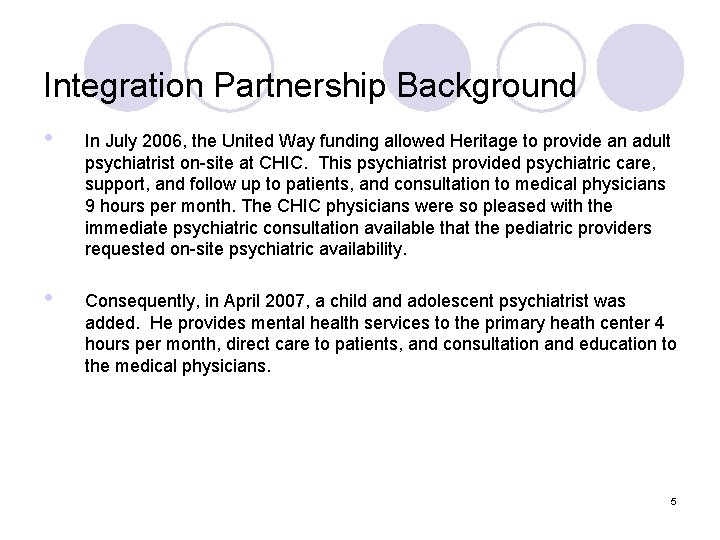 Macon County Initiative Integrating Behavioral Health and Primary