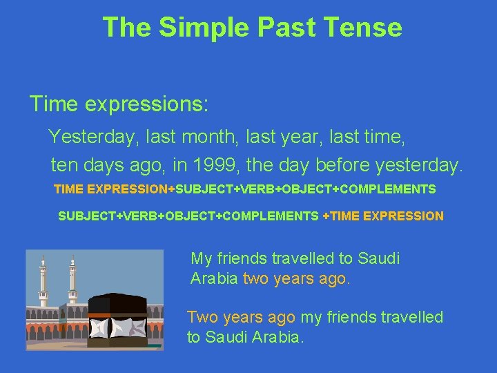 The Simple Past Tense Yesterday I went for
