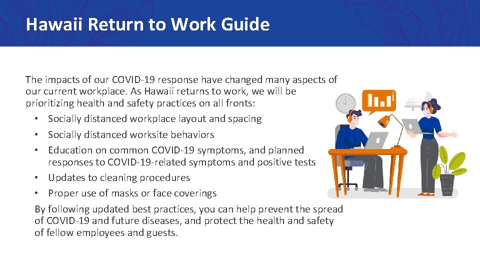 Hawaii Return to Work Plan Provided by Client