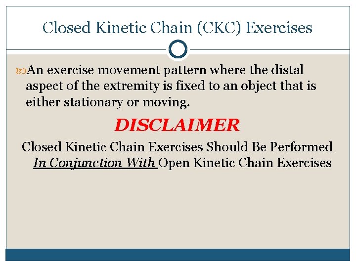 Plyometric and Closed Kinetic Chain Exercises For The
