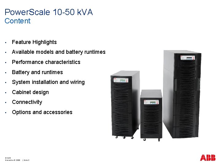 Standalone tower threephase UPS system Power Scale 10