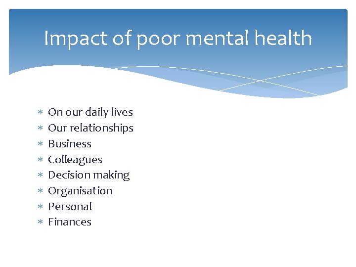 Understanding Mental Health Wellbeing building more resilience Workshop