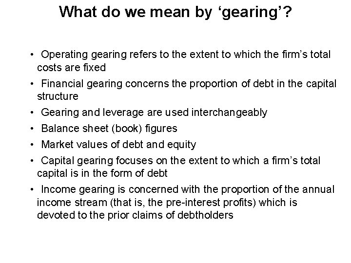 The Capital Structure debate Corporate Finance 35 Capital
