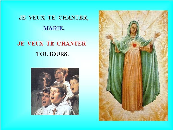 Droulement Manuel JE VEUX TE CHANTER MARIE JE