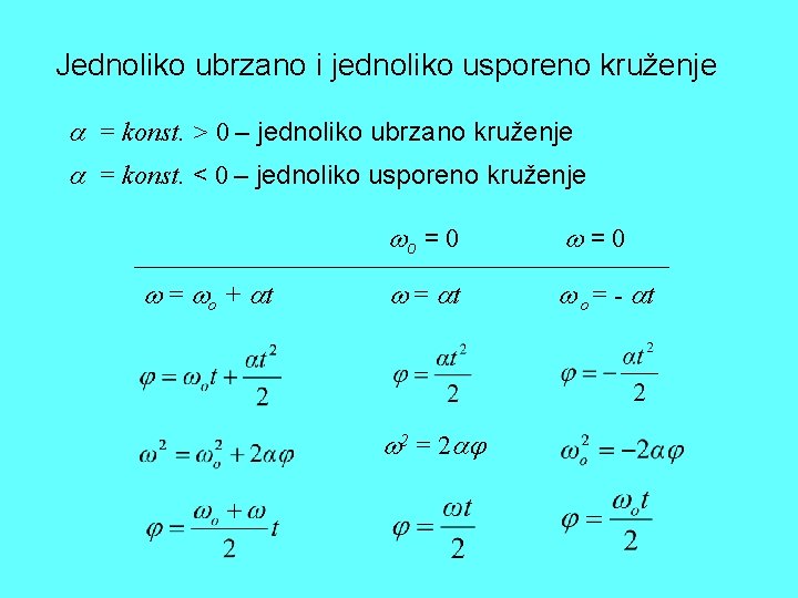 Gibanje krutog tijela Rotacija Translacija O A B