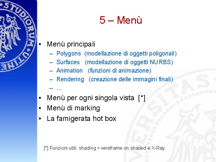 MAYA BASICS Interfaccia Le quattro viste Le quattro