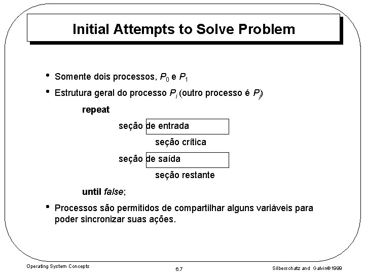 Unidade 6 Sincronizao de Processos Contexto O problema