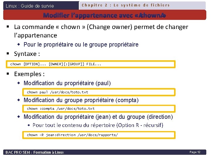 Linux Guide de survie Chapitre 2 Le systme