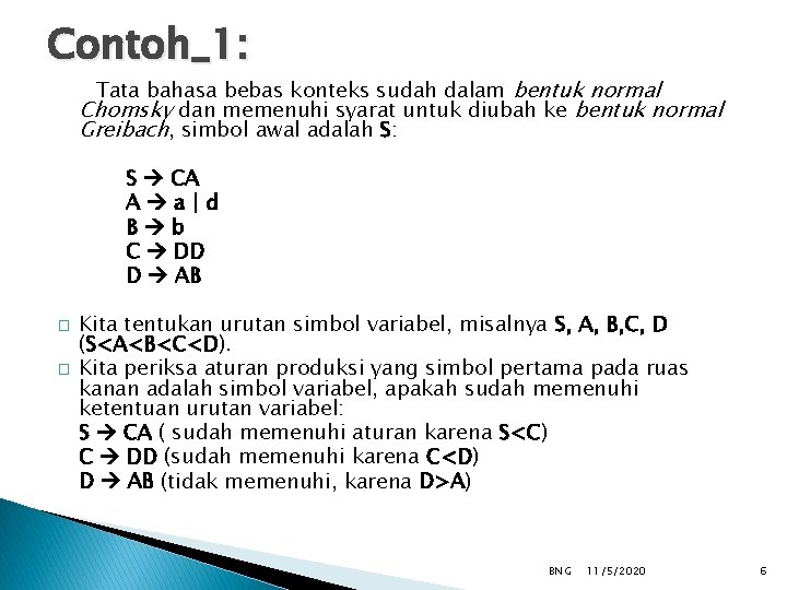 BENTUK NORMAL GREIBACH By Kustanto S T M