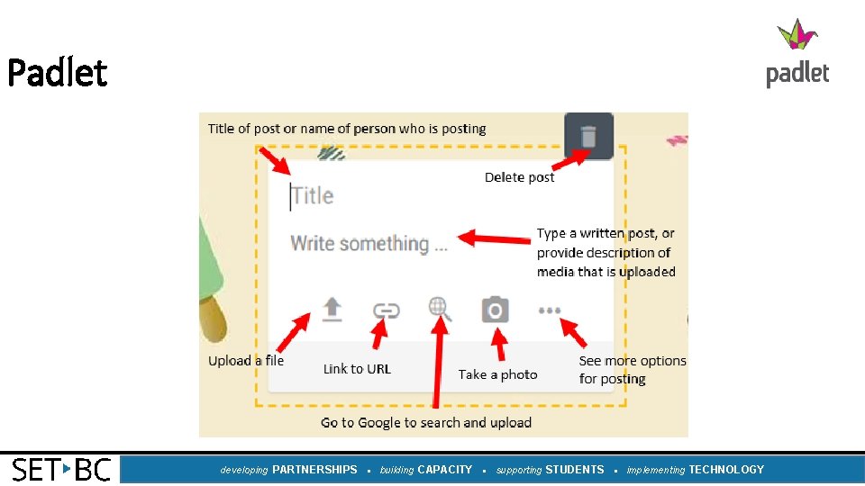 Learning More About You Padlet Screenshot taken from