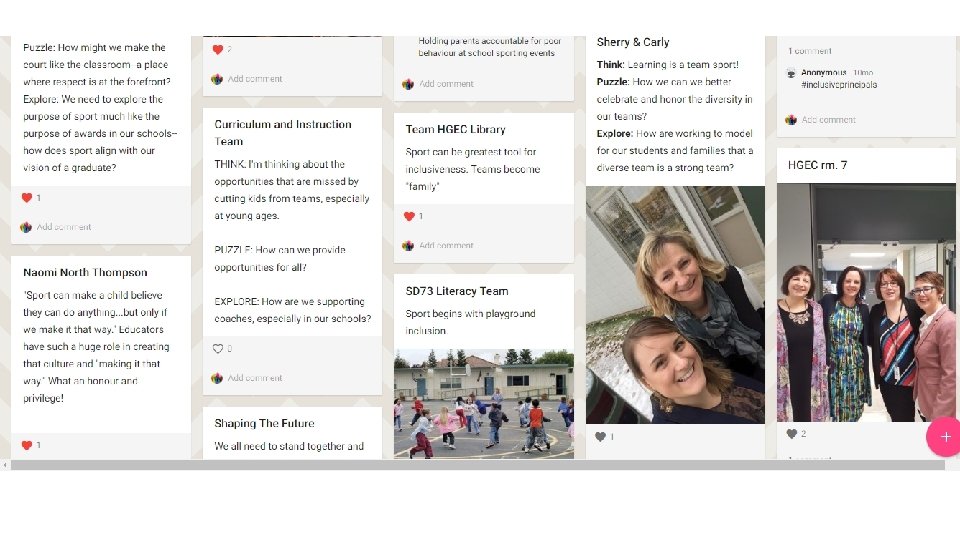 Learning More About You Padlet Screenshot taken from