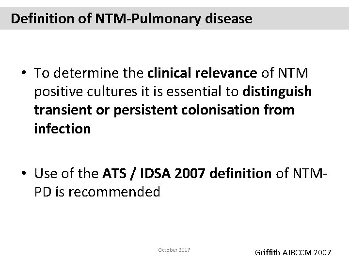 British Thoracic Society Guidelines Management of NTMPulmonary Disease