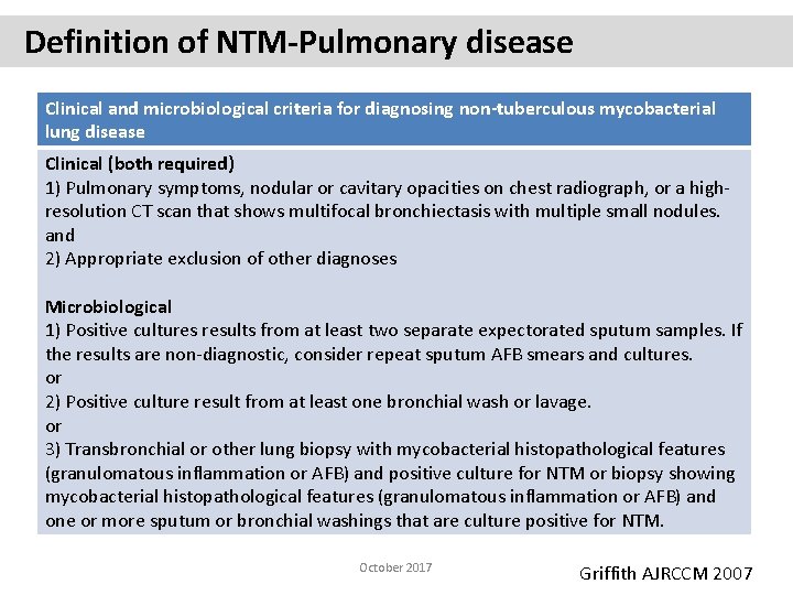 British Thoracic Society Guidelines Management of NTMPulmonary Disease