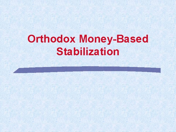 Chapter 10 An Overview of Stabilization Programs PierreRichard