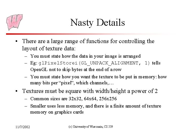 Last Time Shading Interpolation Texture Mapping introduction 1172002