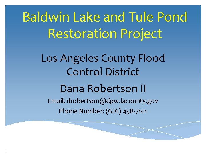 Baldwin Lake and Tule Pond Restoration Project Los