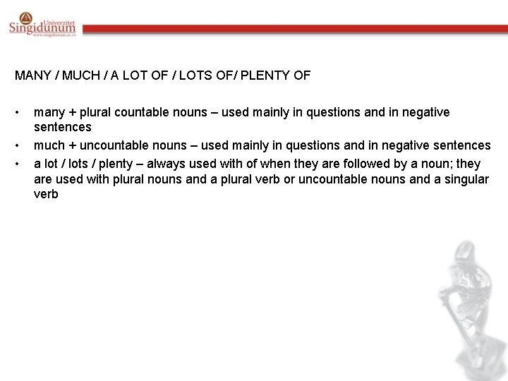 NOUNS Countable nouns can be counted and have
