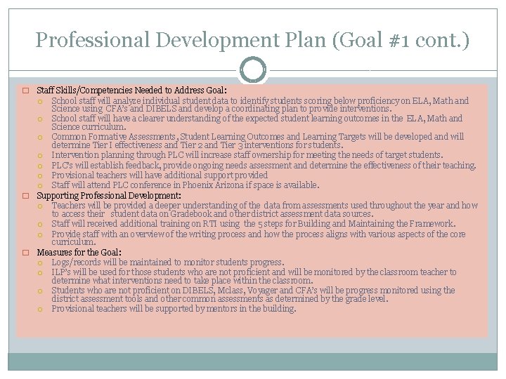 Horizon Elementary School Improvement Plans 2017 2018 SCHOOL