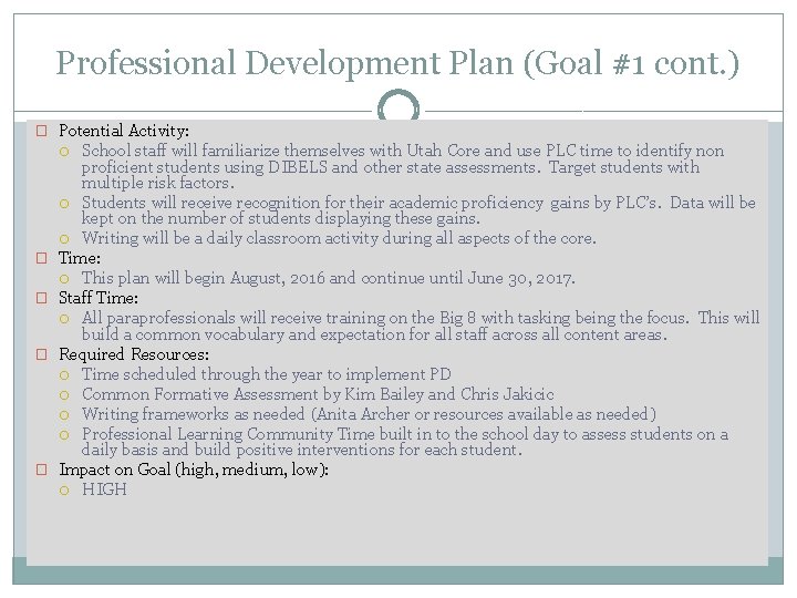 Horizon Elementary School Improvement Plans 2017 2018 SCHOOL
