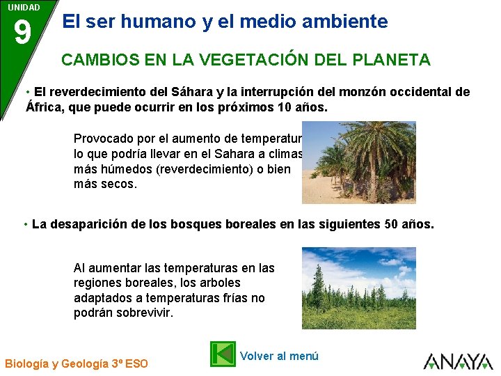 UNIDAD 9 El ser humano y el medio