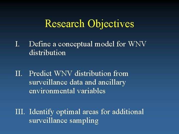 Modeling West Nile virus Distribution from Surveillance Data