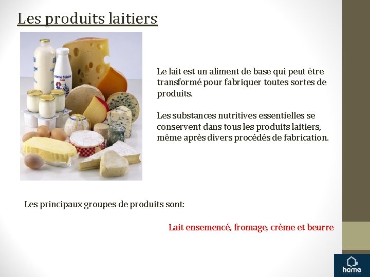 Le lait En gnral Dittique Les diffrents types