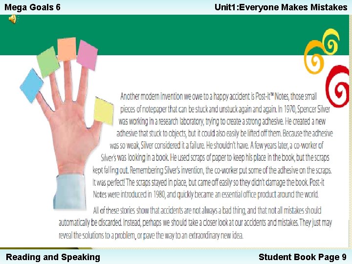 Mega Goals 6 Unit 1 Everyone Makes Mistakes