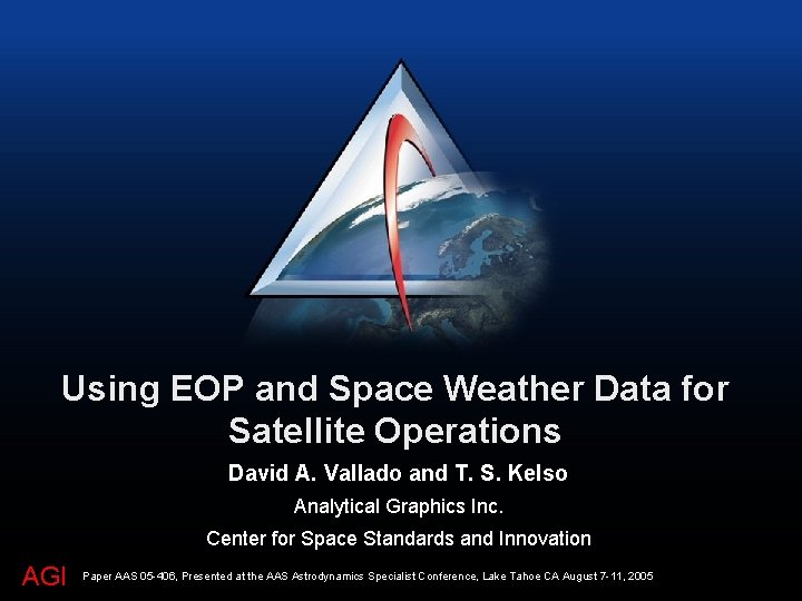 Using EOP and Space Weather Data for Satellite